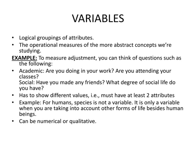 CONCEPTS & VARIABLES | PPTX | Science