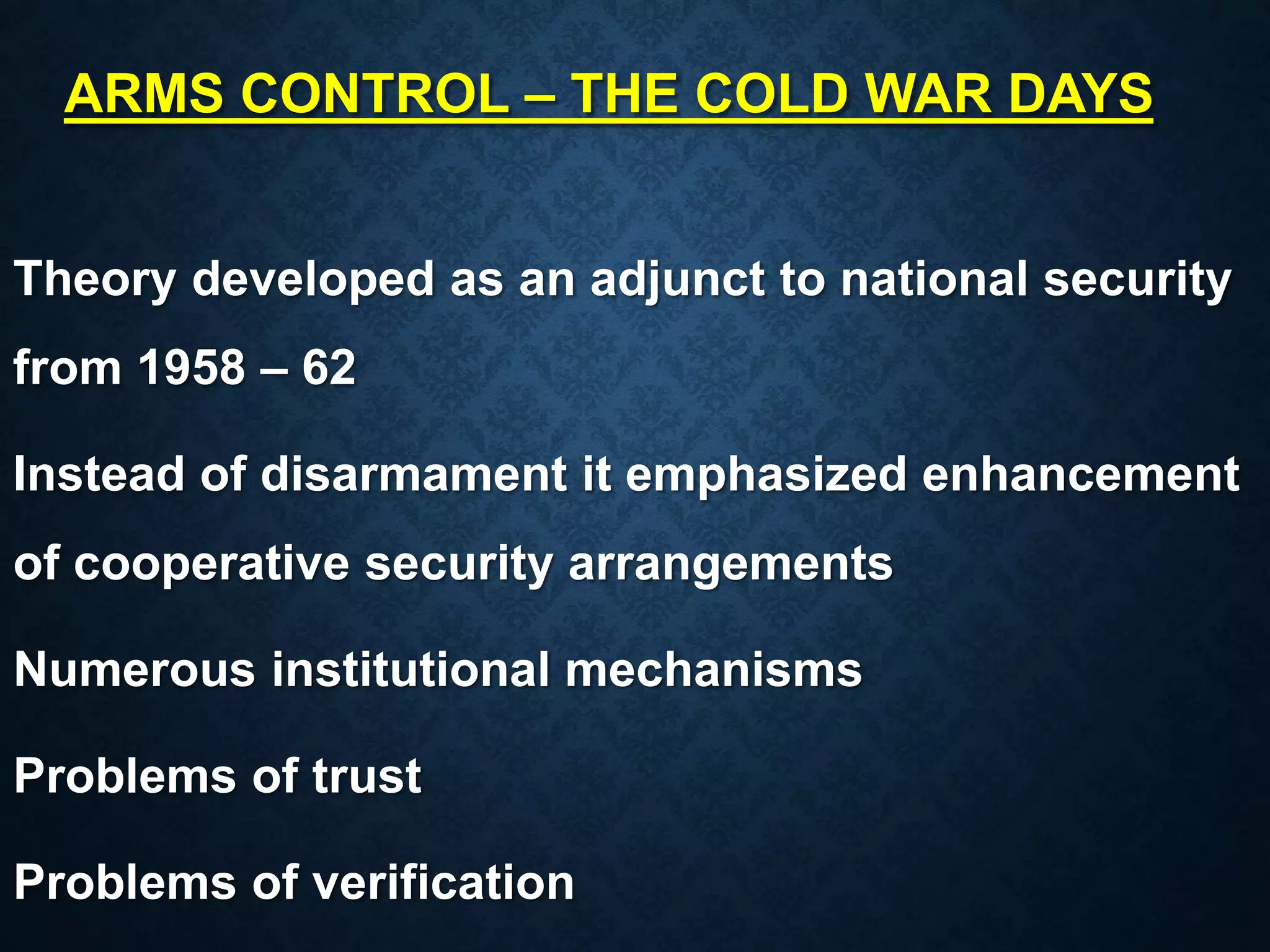 Conceptual Arms Control And Disarmament | PPTX