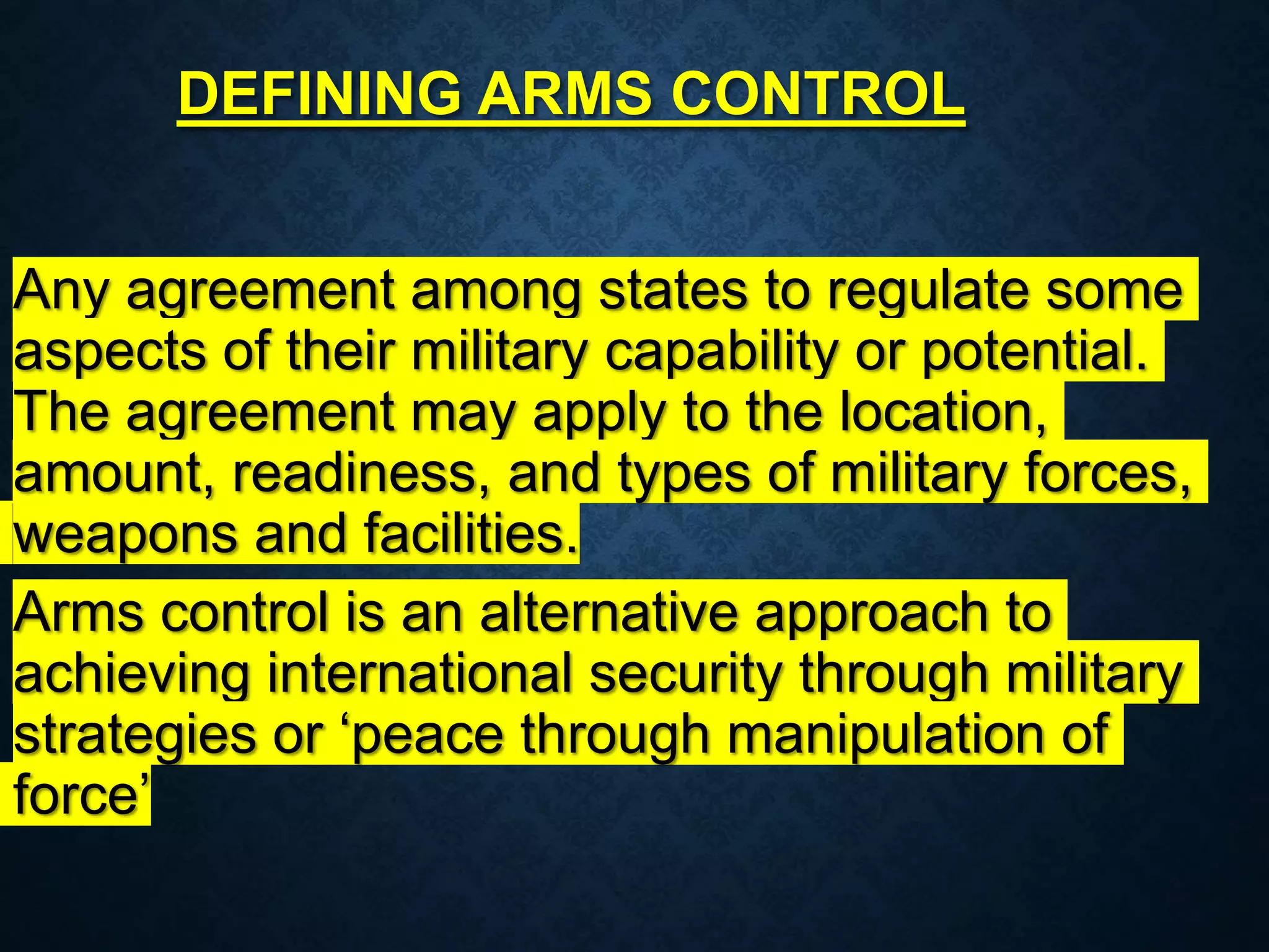 Conceptual Arms Control And Disarmament | PPTX