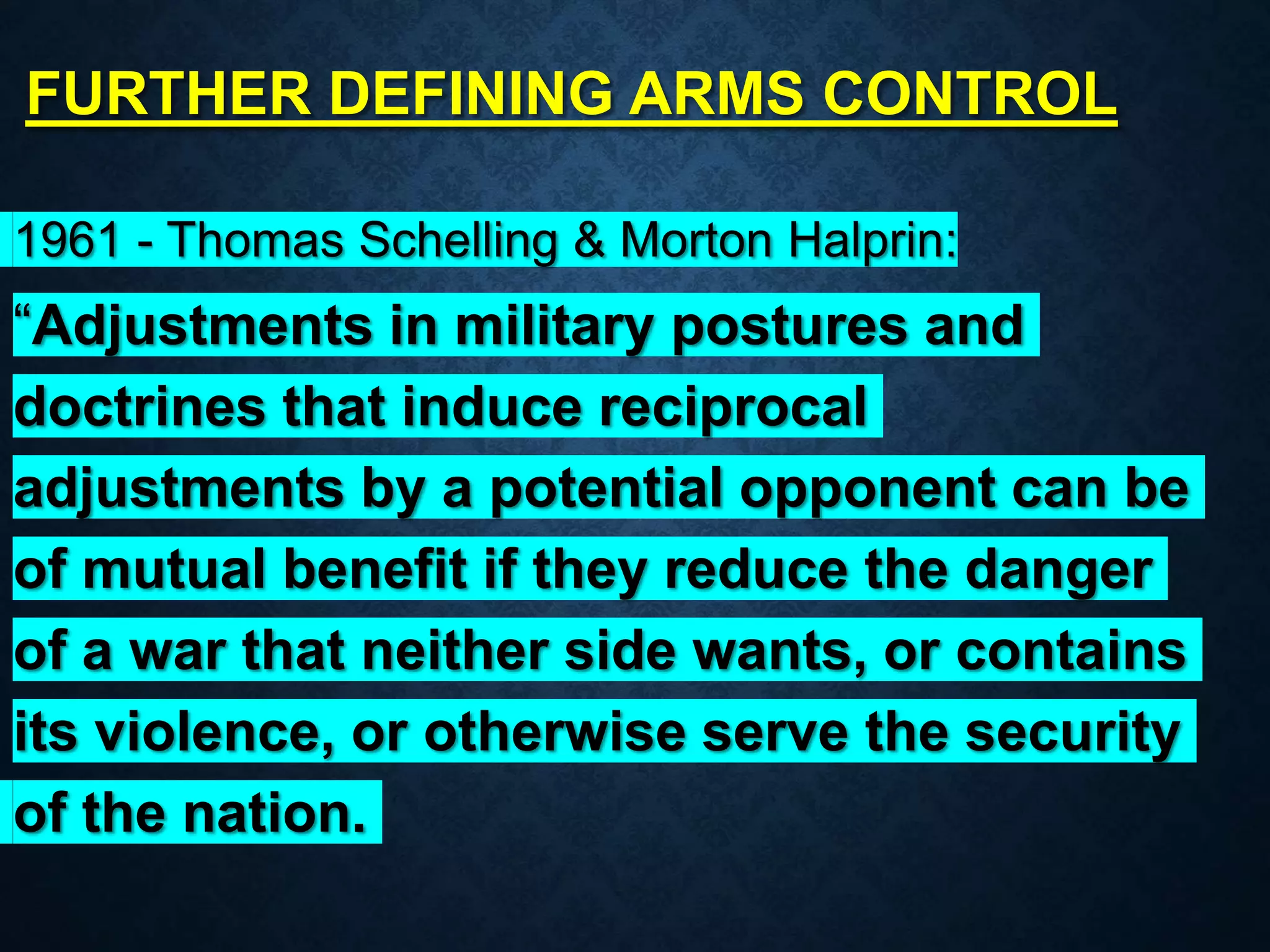 Conceptual Arms Control And Disarmament | PPTX