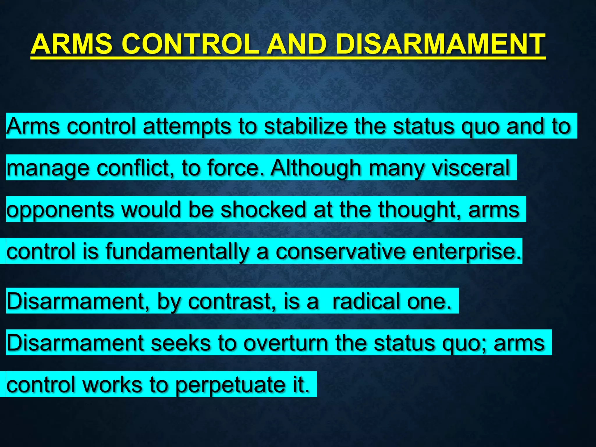 Conceptual Arms Control And Disarmament | PPTX