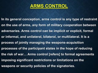 Conceptual Arms Control And Disarmament | PPT