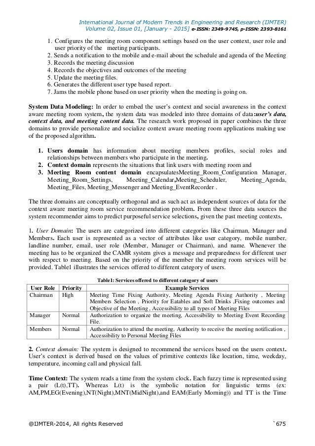 Conceptual Design of Fuzzy Rule Based Context Aware Meeting Room Syst… Conceptual Design of Fuzzy Rule Based Context Aware Meeting Room Syst…