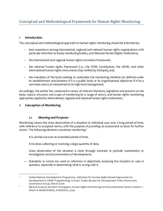 Conceptual and methodological framework for human rights monitoring