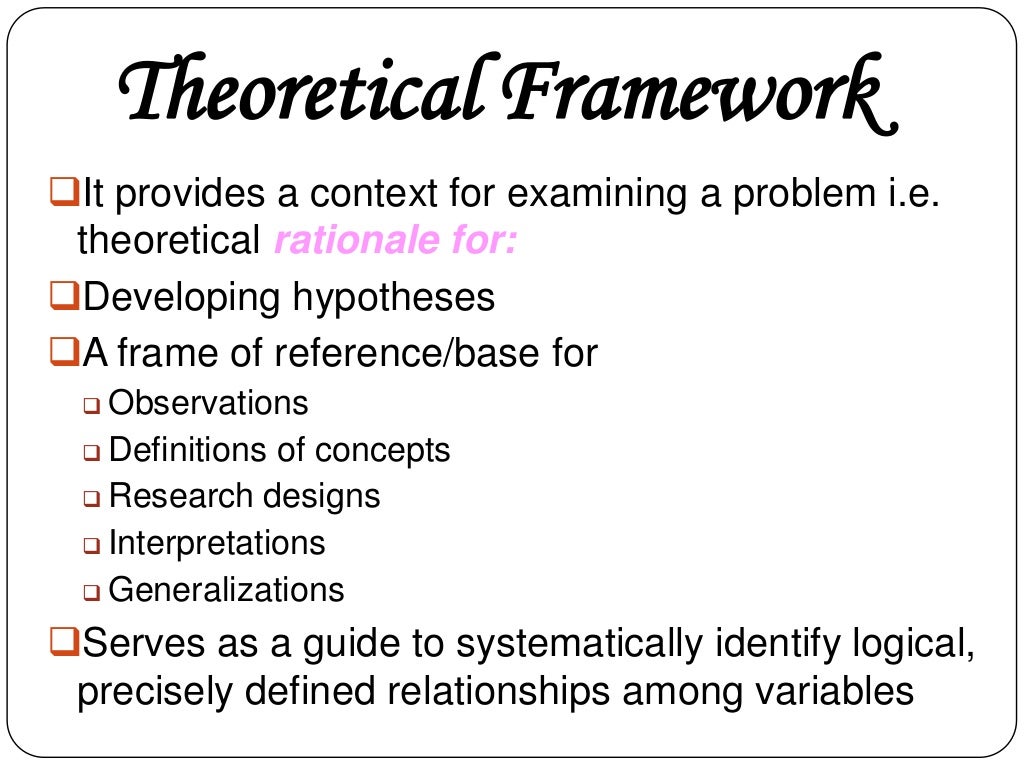 Conceptual And Theoretical Framework