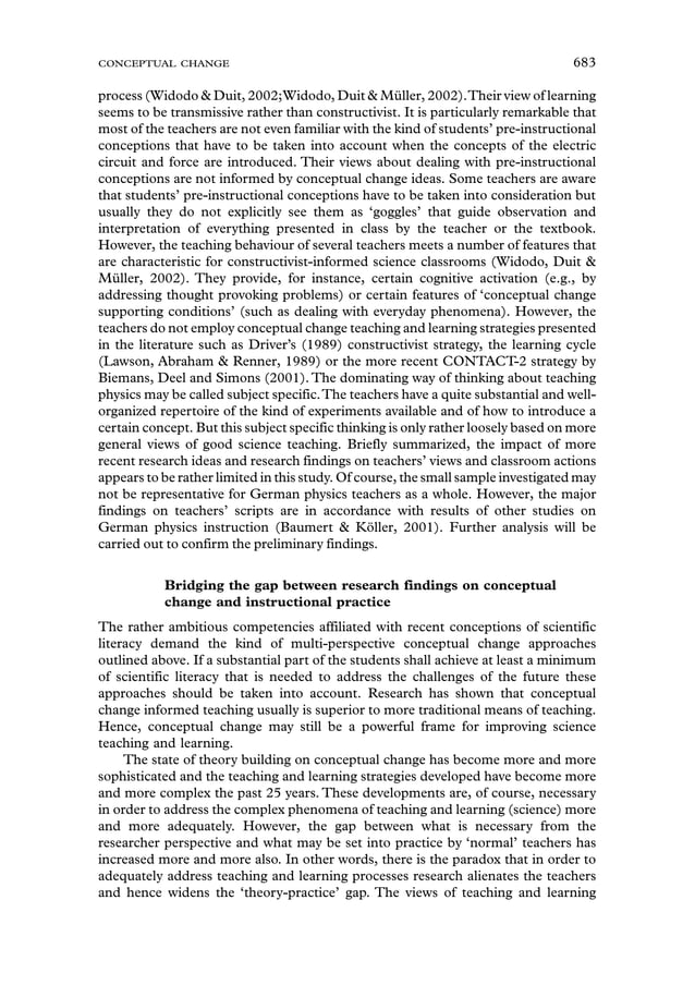 Conceptual change a powerful framework for improving science teaching ...