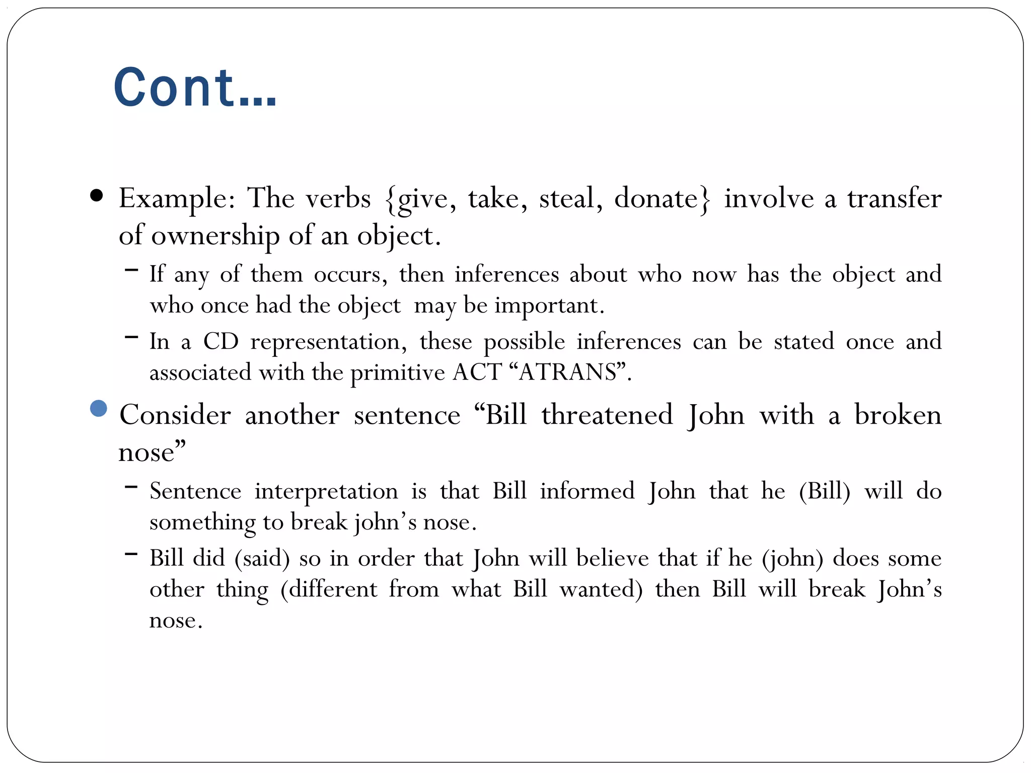 Conceptual dependency | PPT