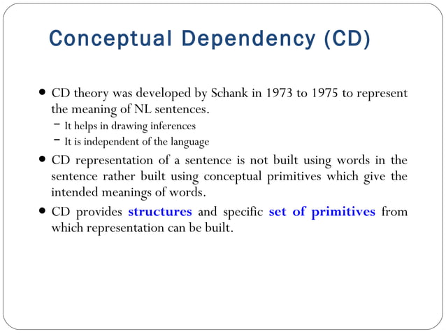 Conceptual dependency | PPT
