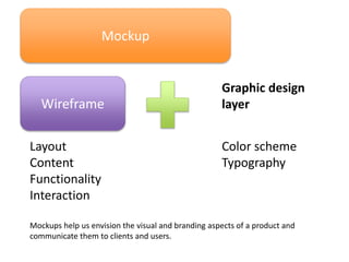 UX Conceptual design - sketches, wireframes, mockups, prototypes | PPTX