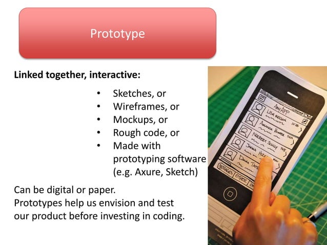 UX Conceptual design - sketches, wireframes, mockups, prototypes | PPT