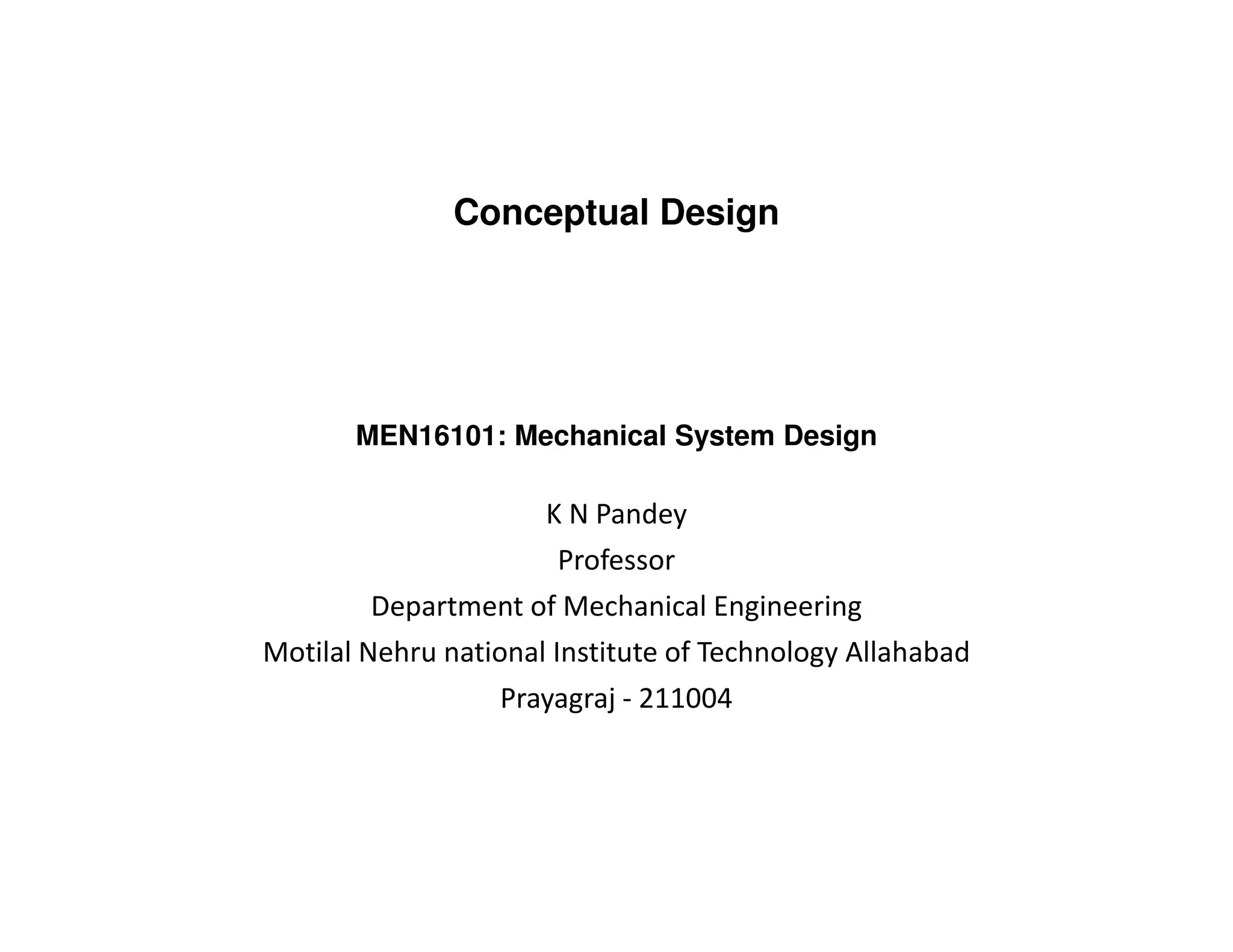 Conceptual Design - Mechanical System Design | PDF