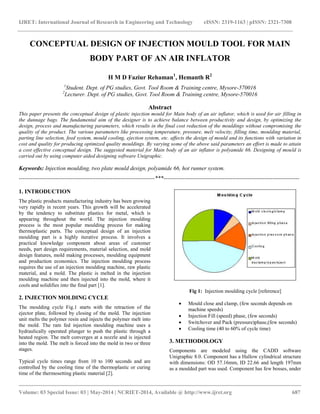 Conceptual design of injection mould tool for main body part of an air inflator | PDF
