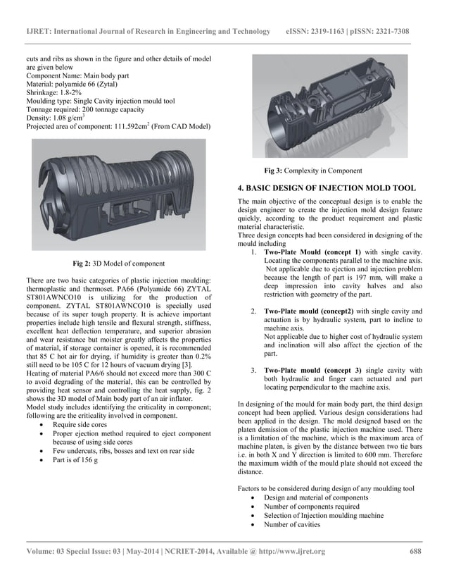 Conceptual design of injection mould tool for main body part of an air ...