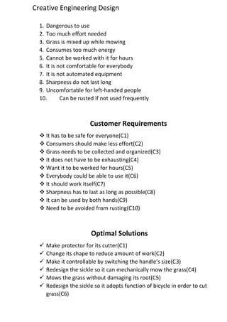 Report for "An alternative to sickle" | PDF | Landscaping | Home & Garden