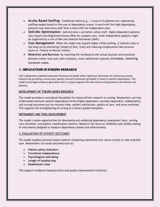 Likh's dependency based customised nursing caremodel.A conceptual ...