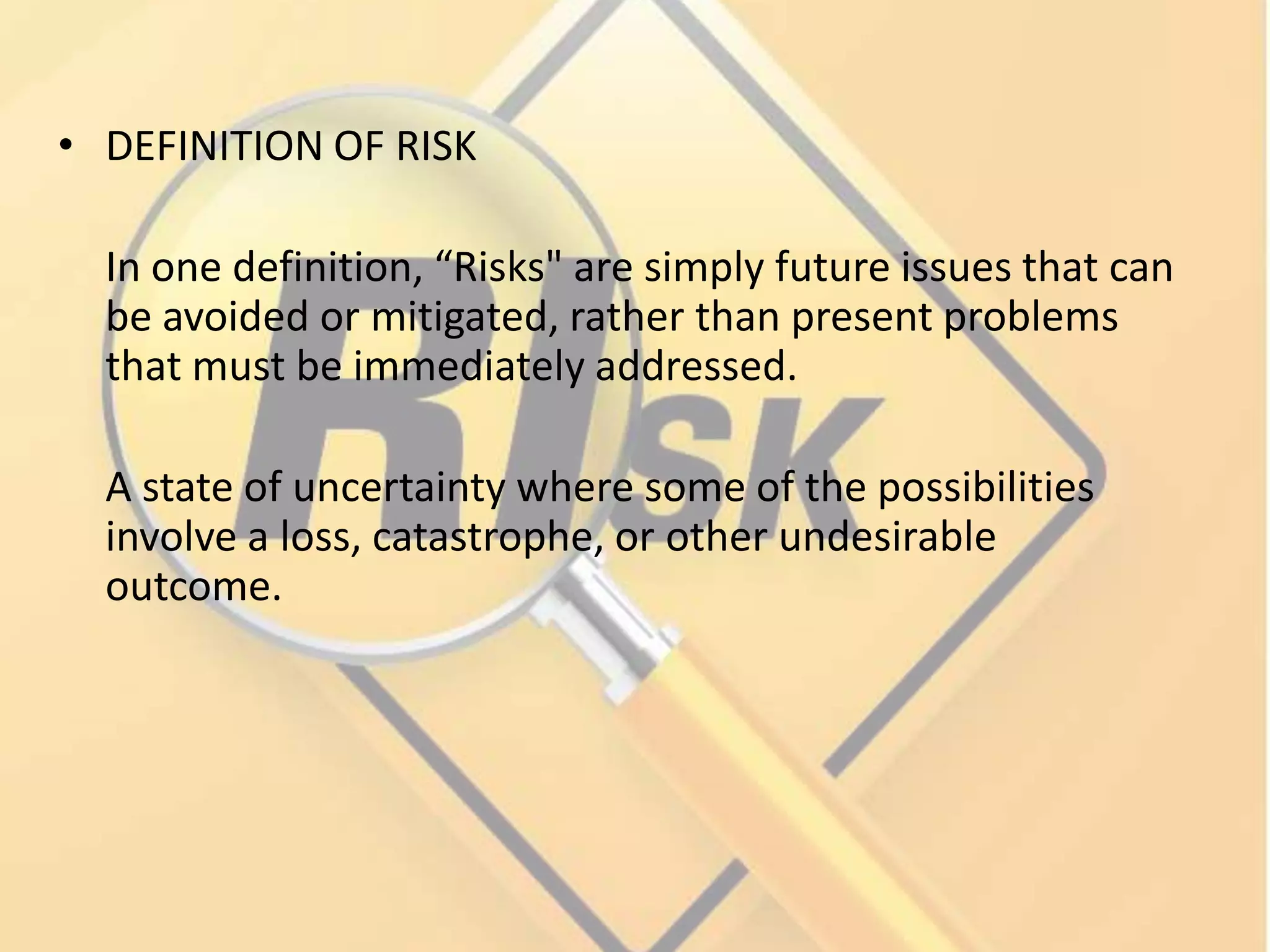 Conceptual framework and risk management | PPTX