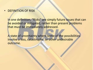 Conceptual framework and risk management | PPTX