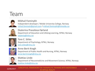 Conceptual framework for therapeutic training Fominykh EdMedia 2017 | PPT