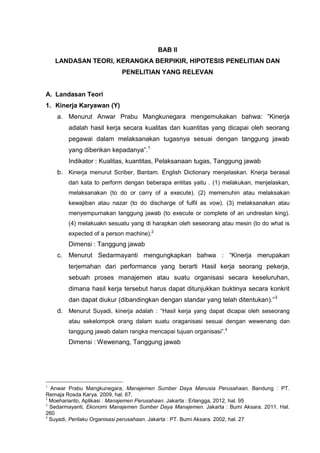Conceptual Framework Madyan Hapzi Ali Kinerja Karyawan UIN STS Jambi 2017 | PDF