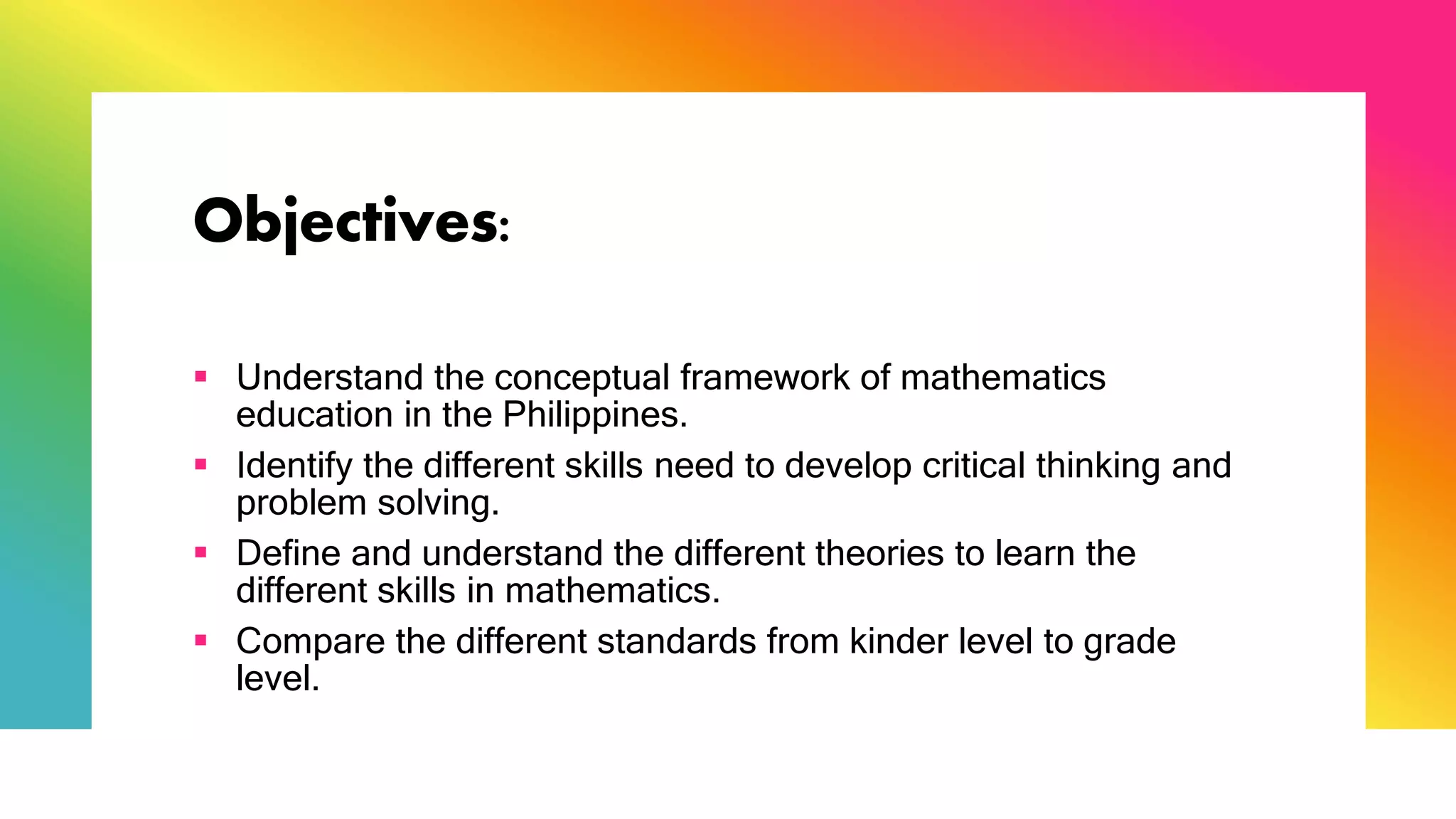 Conceptual framework of mathematics | PPTX