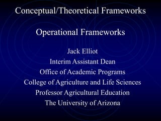 Conceptual Frameworks to teach the students about the way to do ...