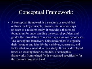 Conceptual Frameworks to teach the students about the way to do ...