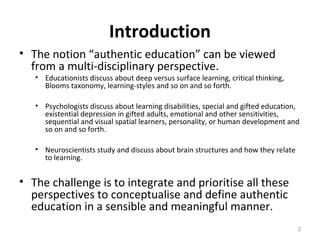 Conceptualising authenticeducation | PPT