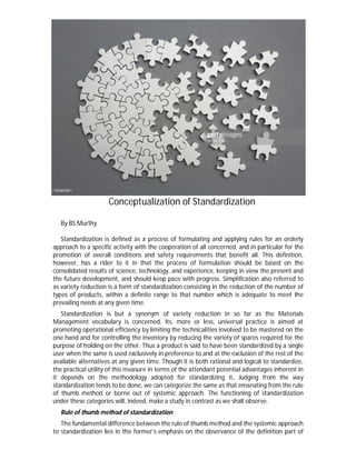 Conceptualization of Standardization | PDF