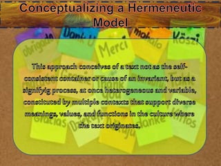 Conceptualizing a hermeneutic model | PPT