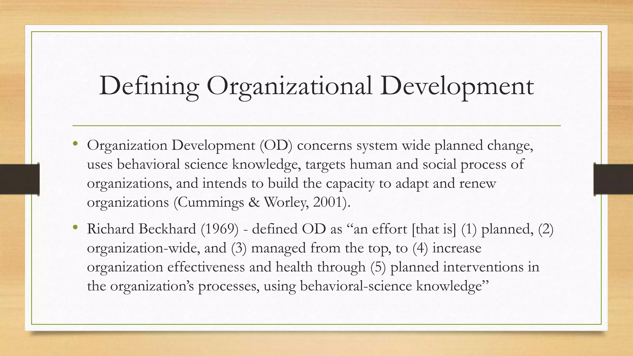 Conceptual knowledge of organizational development | PPT