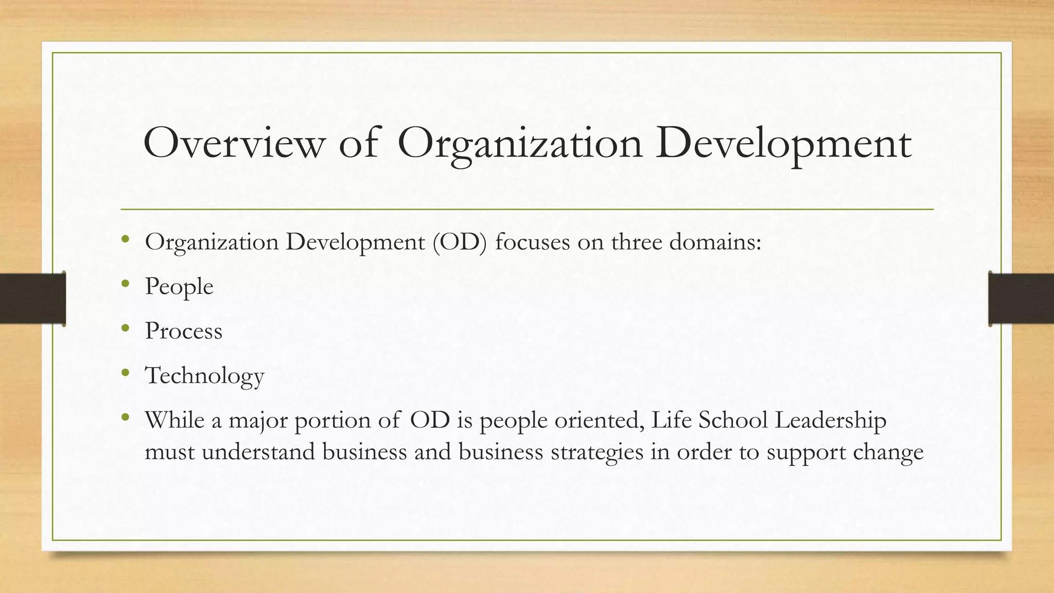 Conceptual knowledge of organizational development | PPT
