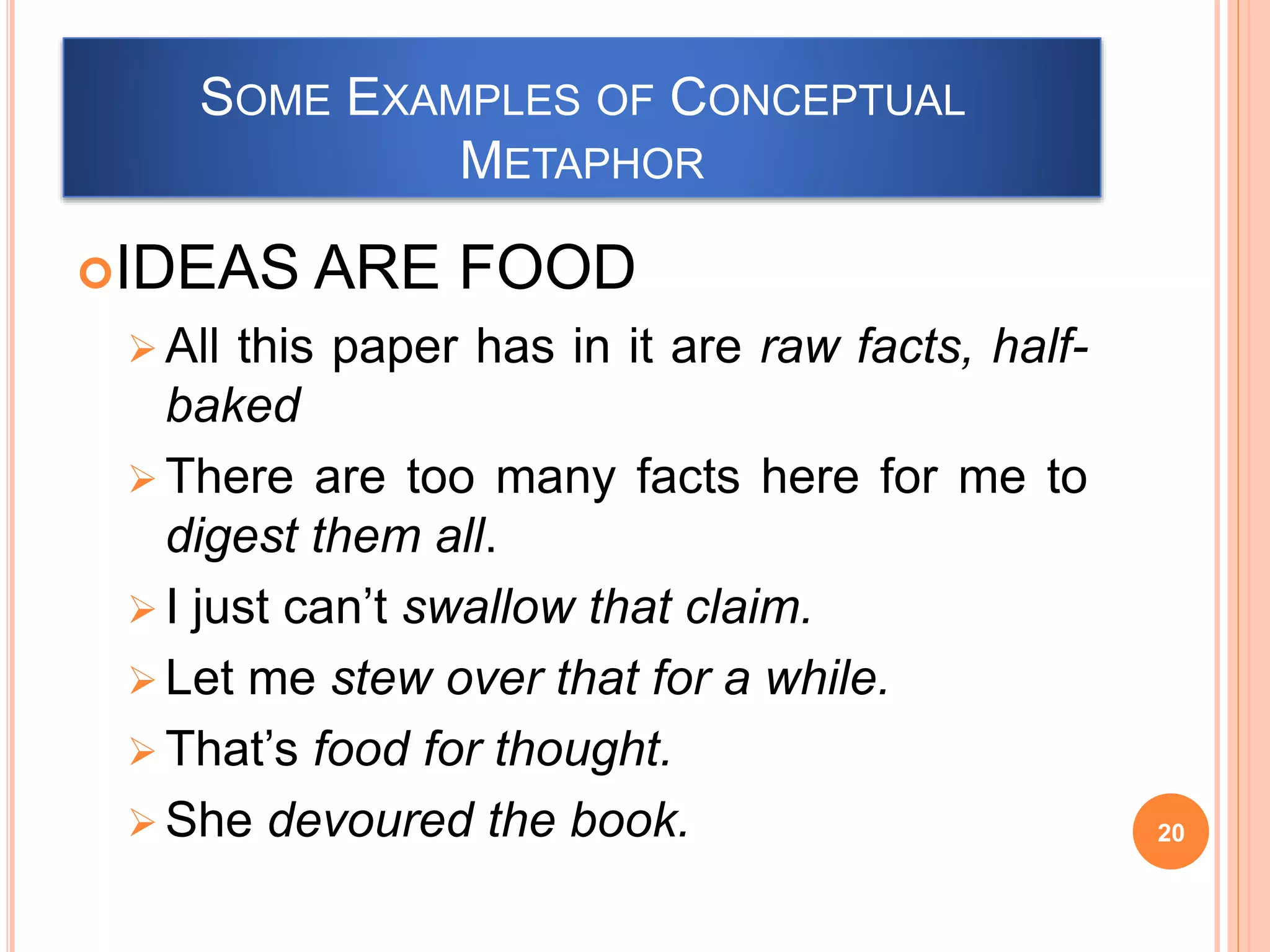 Conceptual metaphors مێتافۆڕی چەمکی | PPTX