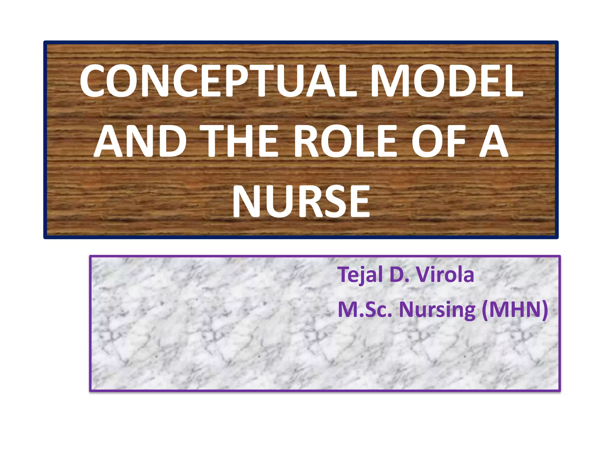 Conceptual model and the role of a nurse | PDF