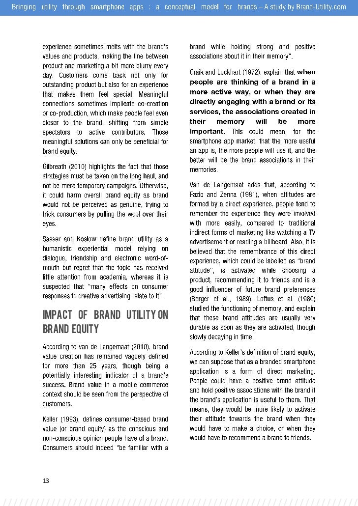 Conceptual model for brand utility on smartphones