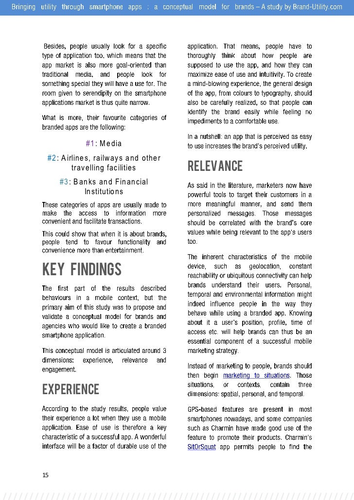 Conceptual model for brand utility on smartphones