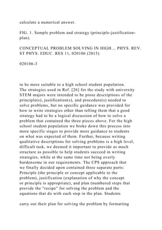 Conceptual problem solving in high school physicsJennifer .docx