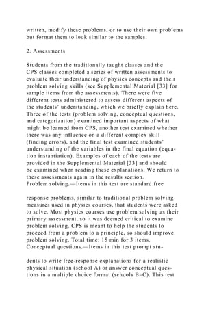 Conceptual problem solving in high school physicsJennifer .docx