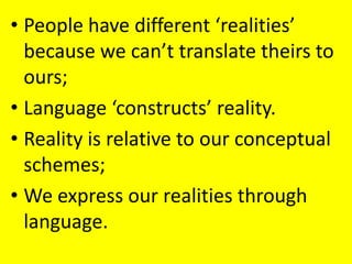 Conceptual schemes as culturally relative | PPT