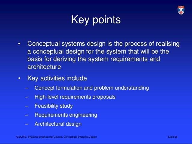 Conceptual systems design