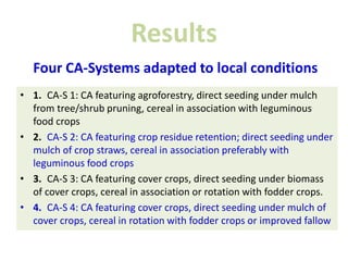 Conceptual typology of conservation agriculture systems for semi arid ...