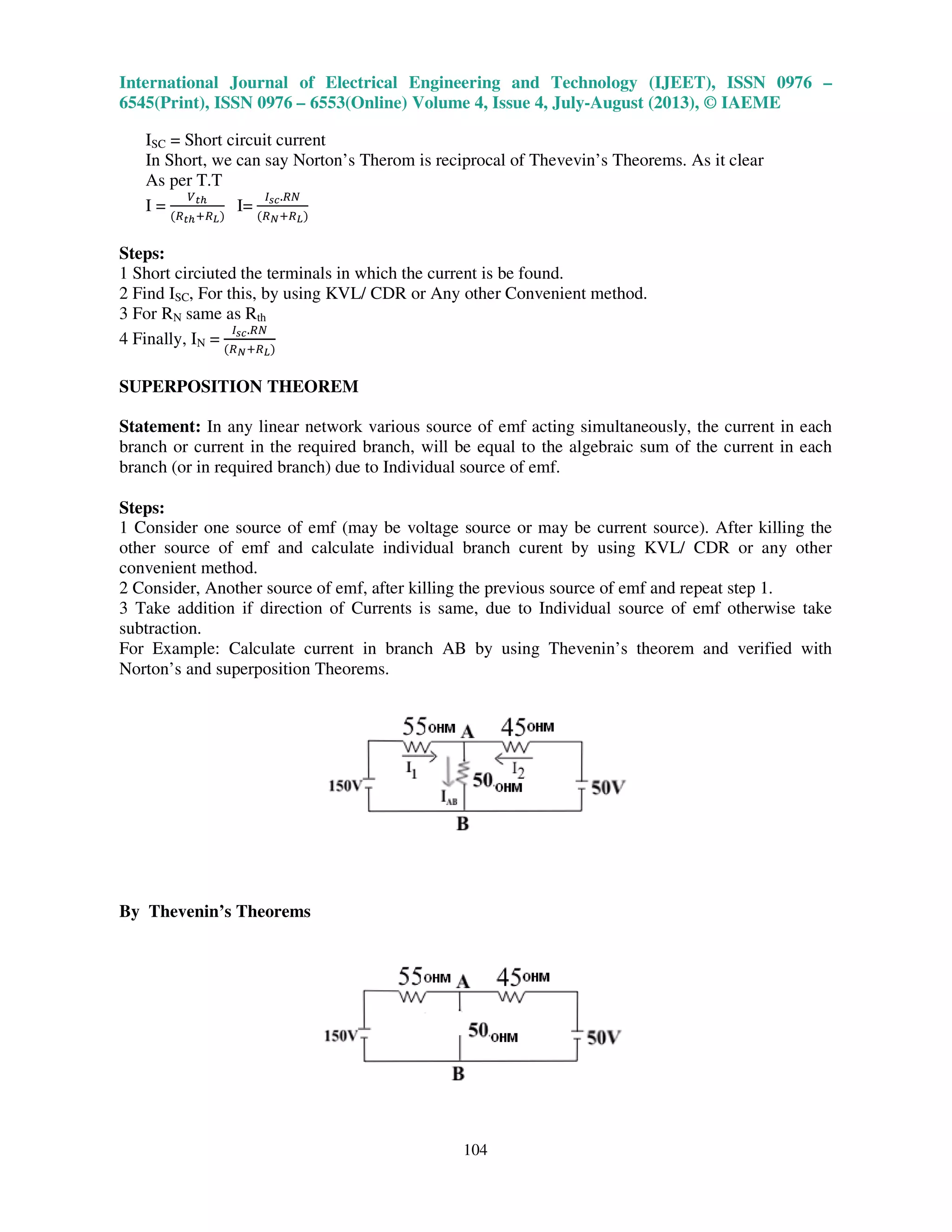 Concept & verification of network theorems | PDF | Computer Networking | Computing