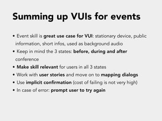 Building Voice UI products for events | PPT