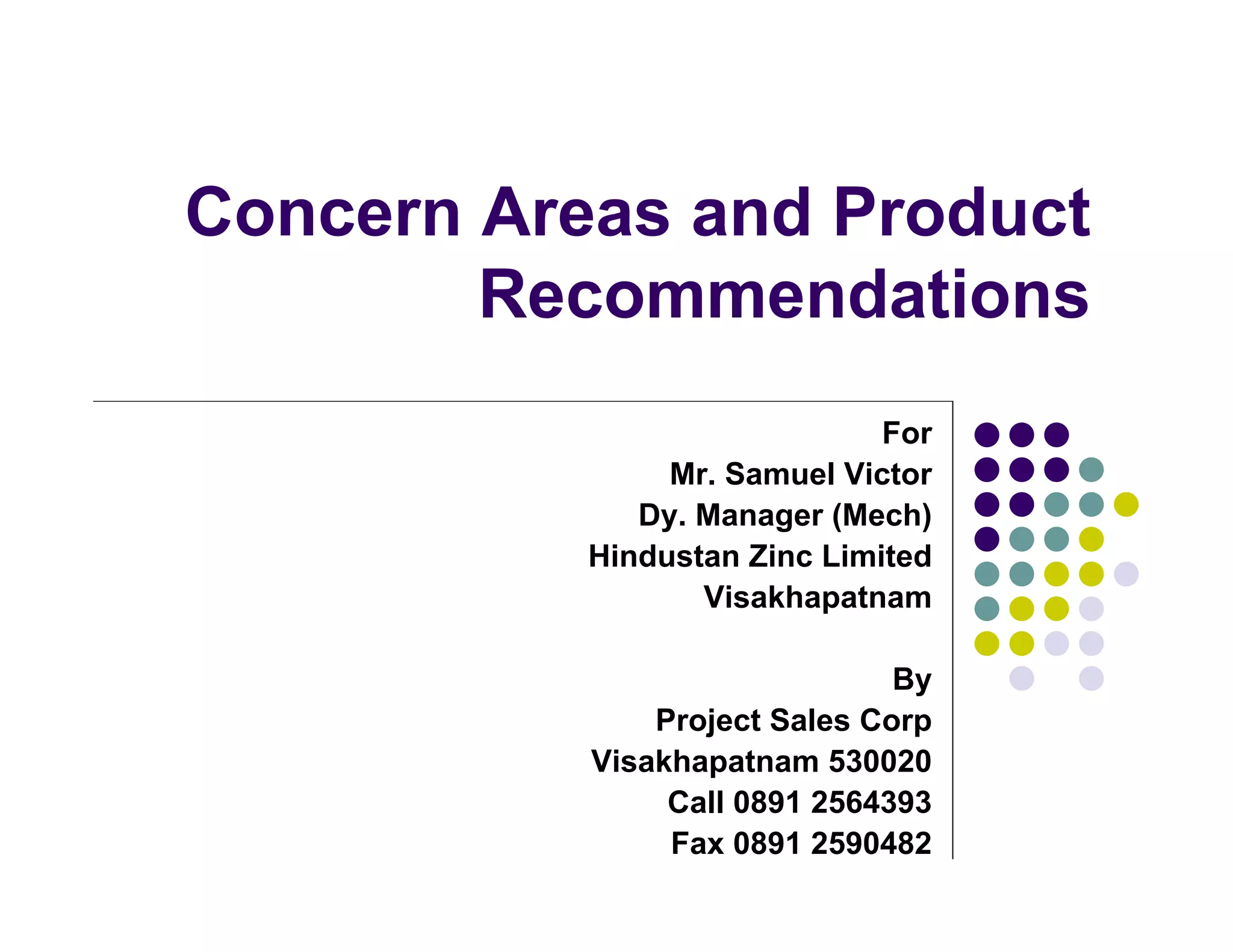 Concern areas and product recommendations for mr | PDF