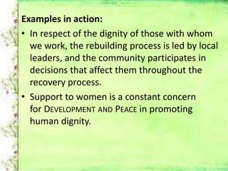 Concern for human dignity, human development and gender equality | PPT