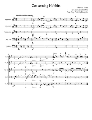Concerning Hobbits - Violinos 1,2,3 Violoncelo 1,2 | PDF