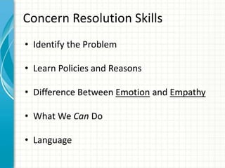 Concern resolution | PPT