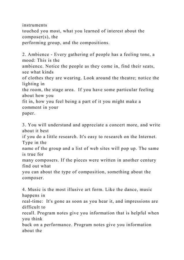 CONCERT CRITIQUE GUIDELINES Questi.docx | Free Download