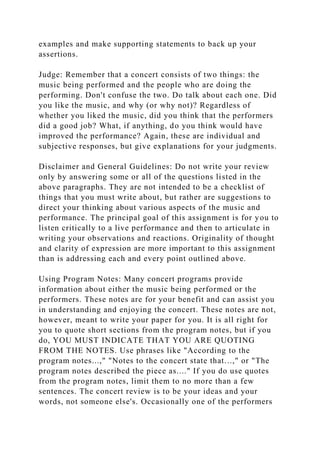 Concert Evaluation AssignmentIn a well-written essay of approx.docx