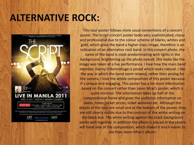 Concert Poster Analysis | PPTX | Contemporary Hits/Pop/Top 40 | Music