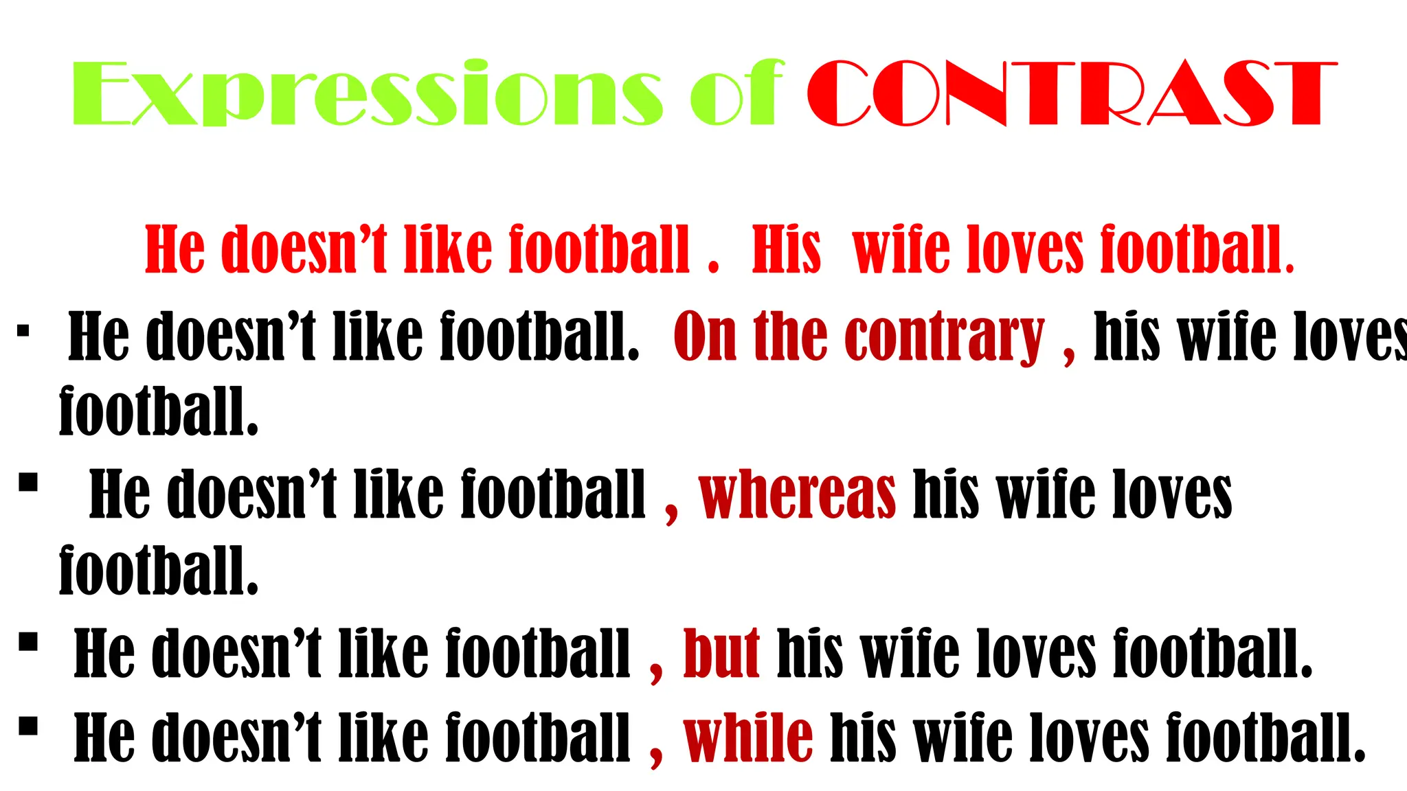 concession and contrast, grammar, exercises | PPTX